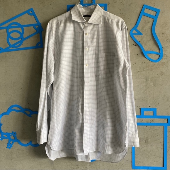 Billy Reid | Shirts | Billy Reid Mens Spread Collar Pocket Box Grid ...